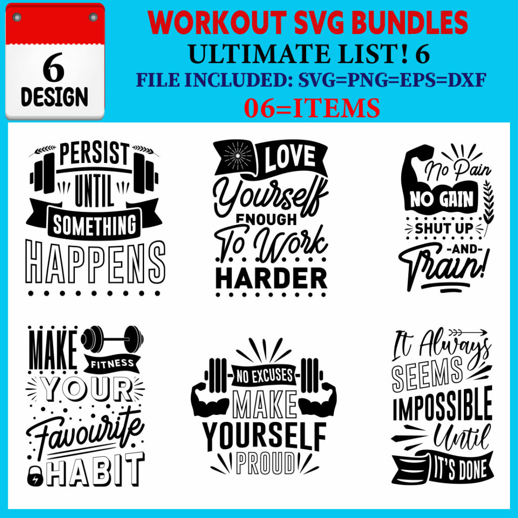 Workout T-shirt Design Bundle Vol-03 - MasterBundles
