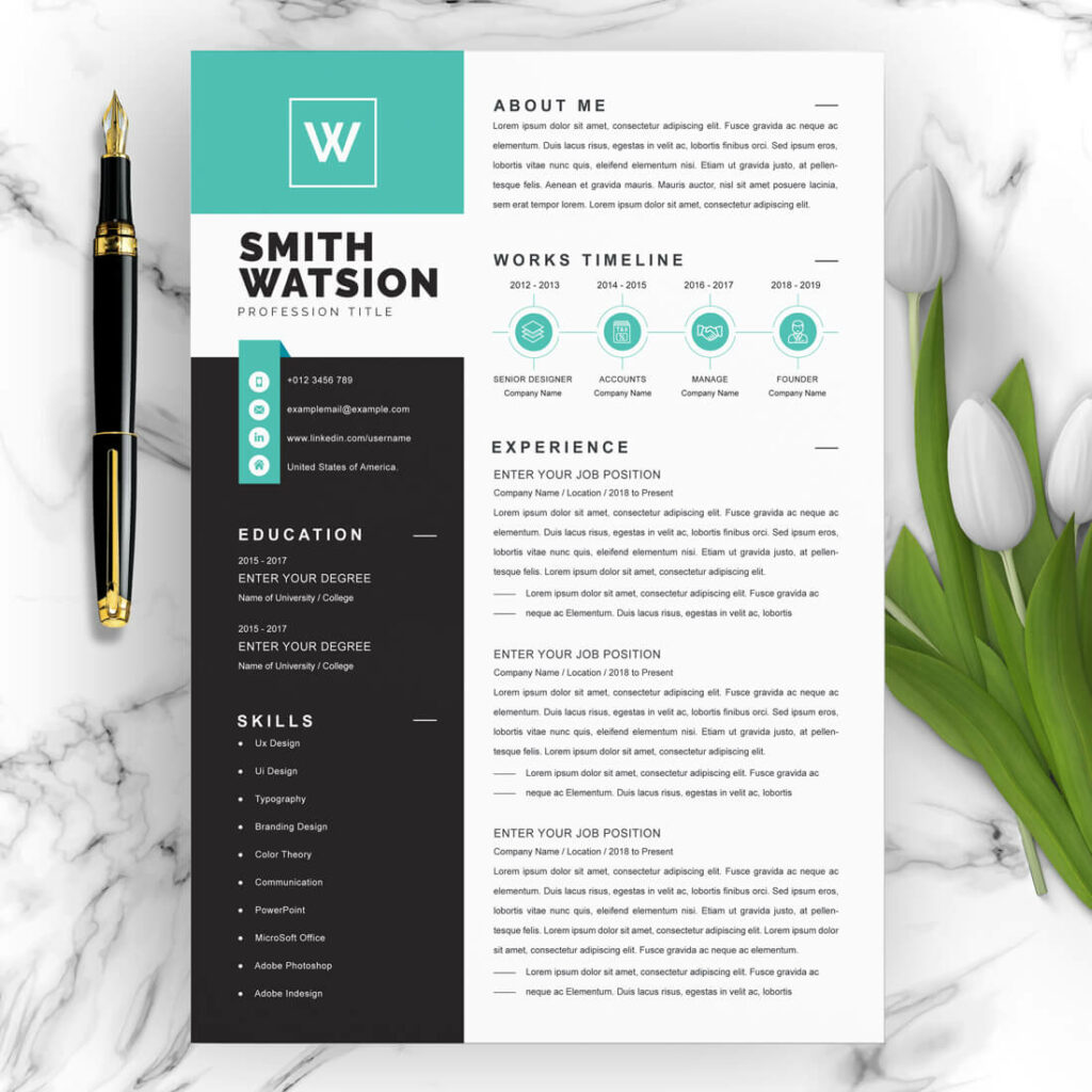 Sleek and Professional Resume Template for Career Advancement in ...