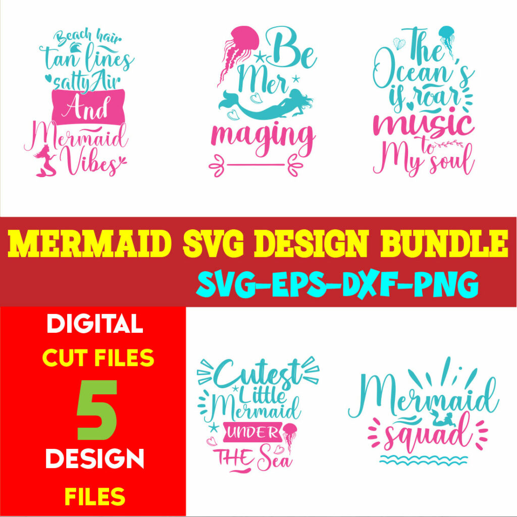 Mermaid T-shirt Design Bundle volume -01 - MasterBundles