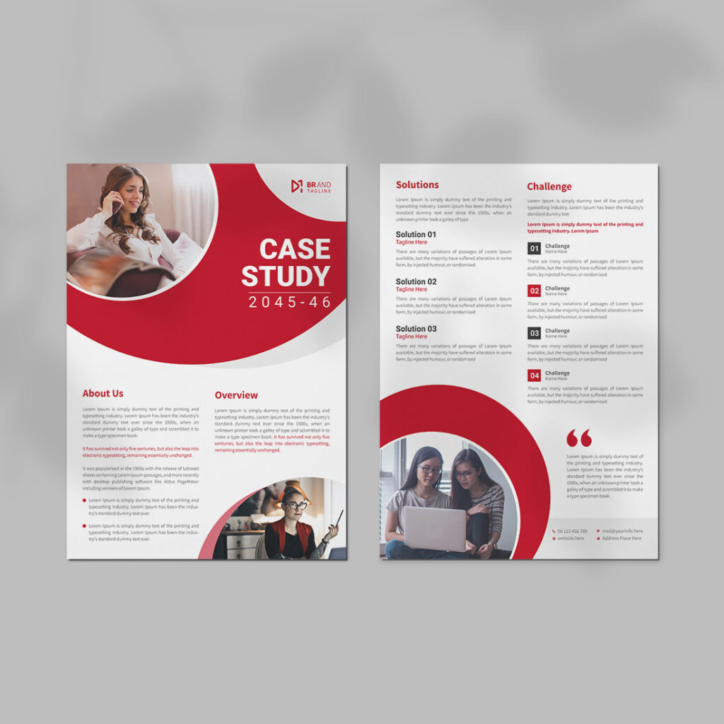 Case study flyer template design - MasterBundles