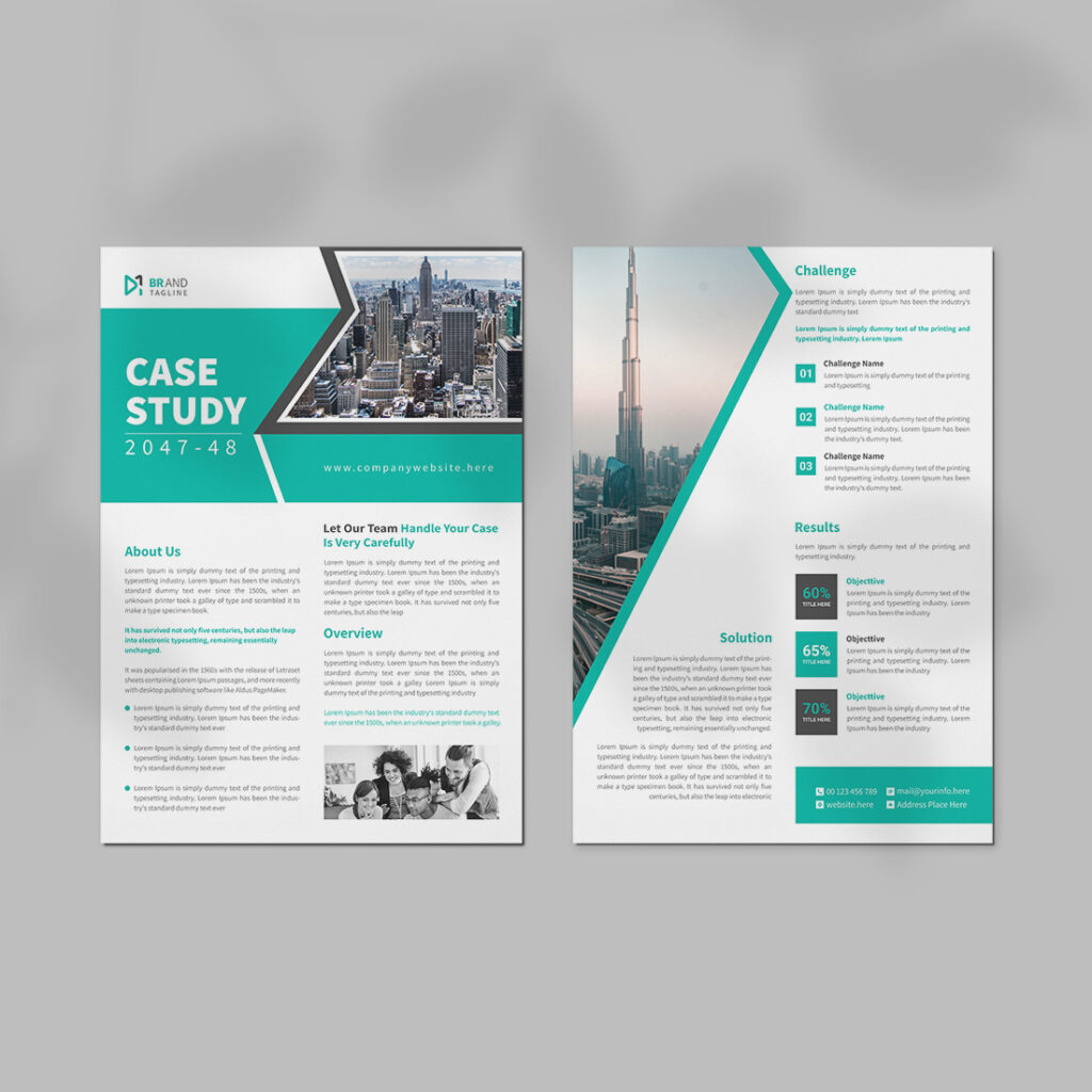 Case study flyer template design - MasterBundles