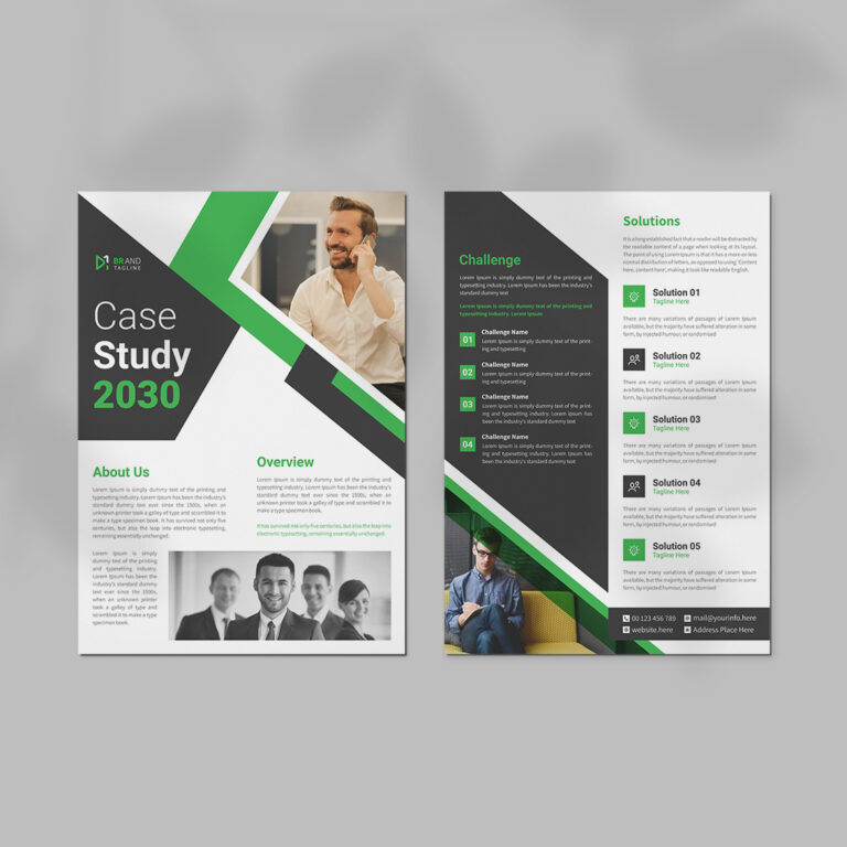 Case study flyer design template - MasterBundles