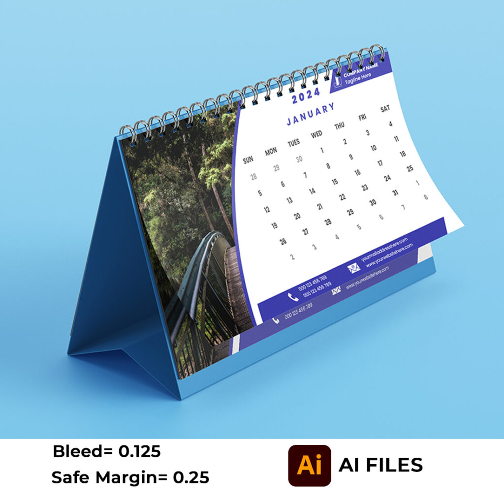 Desk Calendar 2024 template - MasterBundles