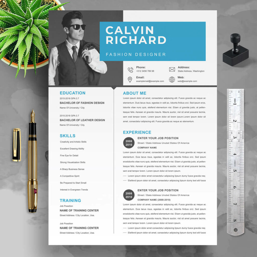 Fashion Designer Resume Template | Modern Resume Template | CV Template ...