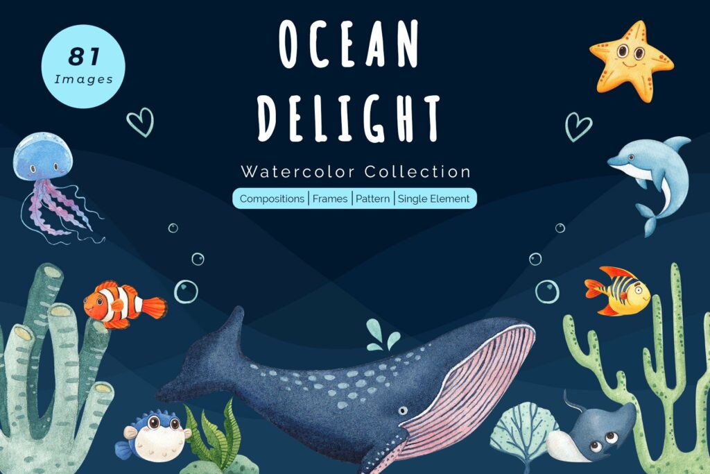 Ocean Delight Watercolor – MasterBundles