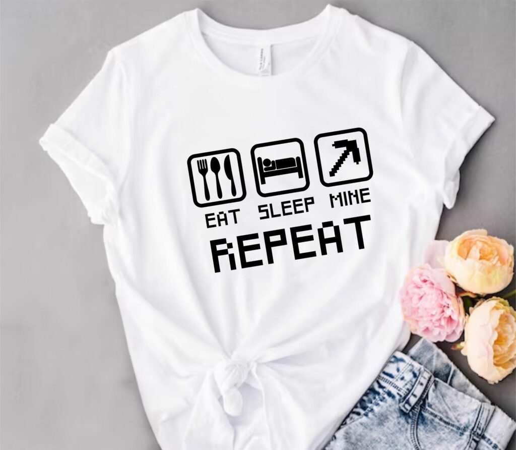 Eat Sleep Mine Repeat Svg, Mine Svg. Vector Cut file Cricut, Silhouette ...