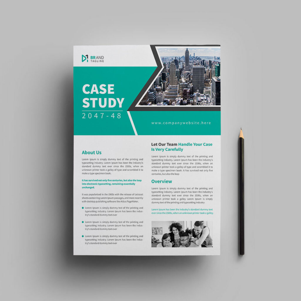 Case study flyer template design - MasterBundles