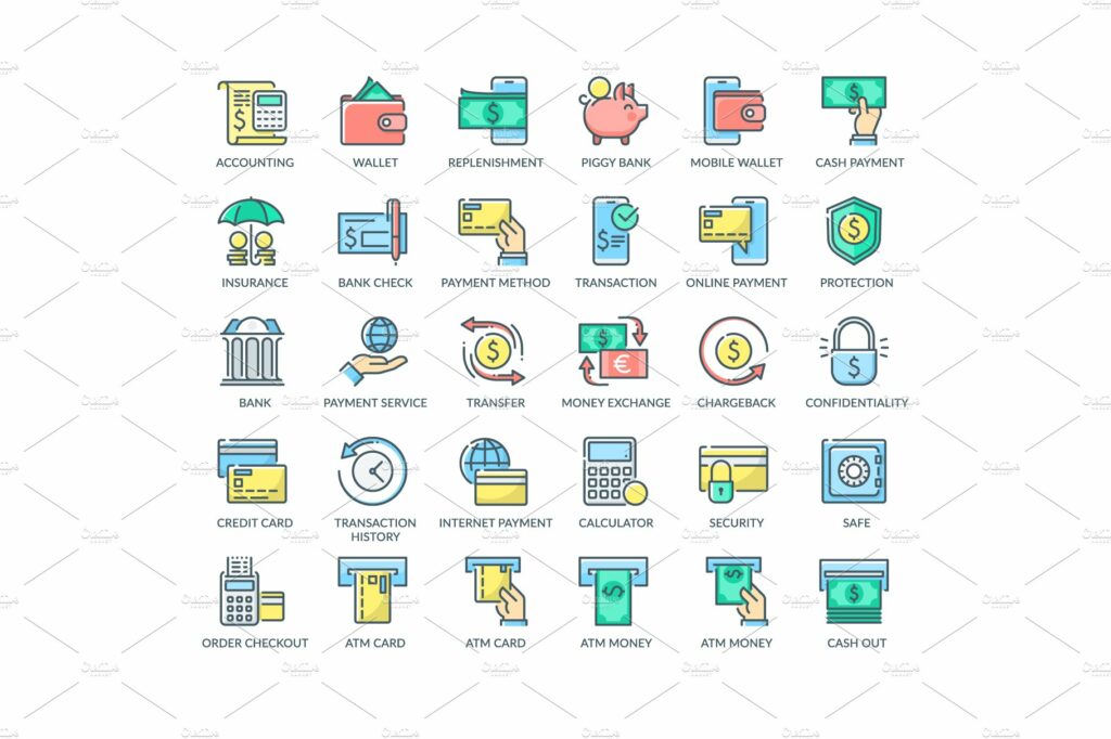 Banking Services Icons – MasterBundles