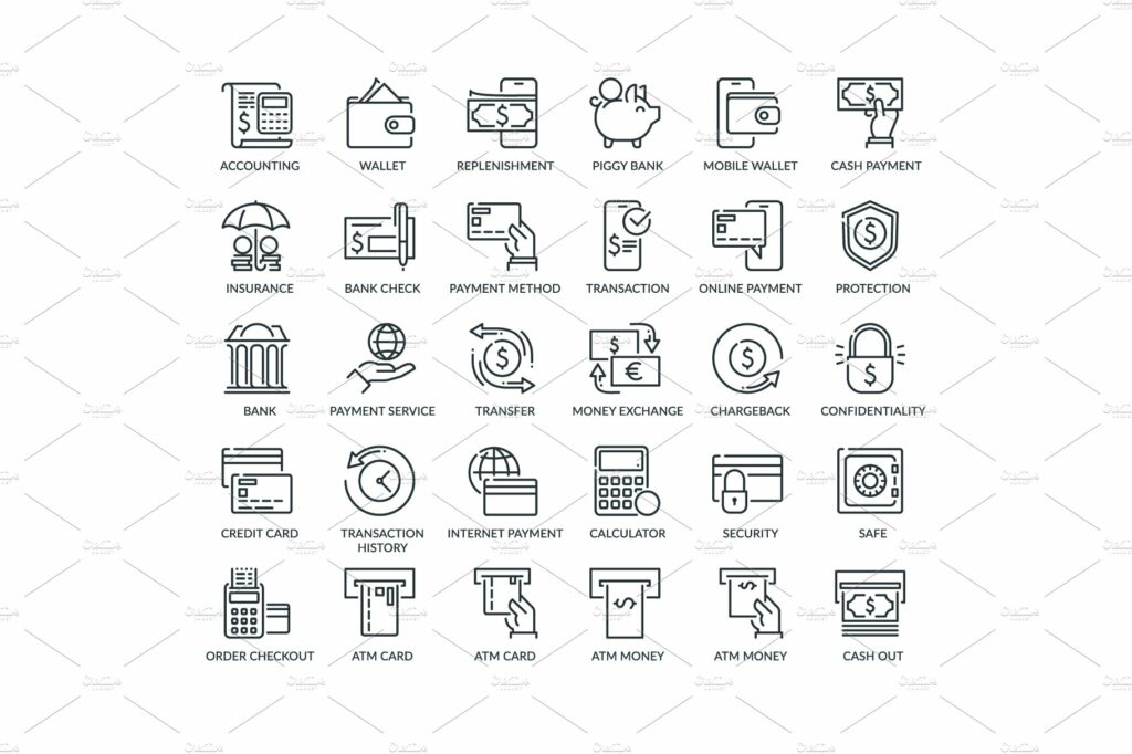 Banking Services Icons – MasterBundles