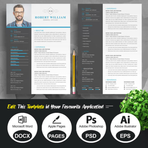 Modern Resume Template | Creative Resume Template | General Officer CV ...