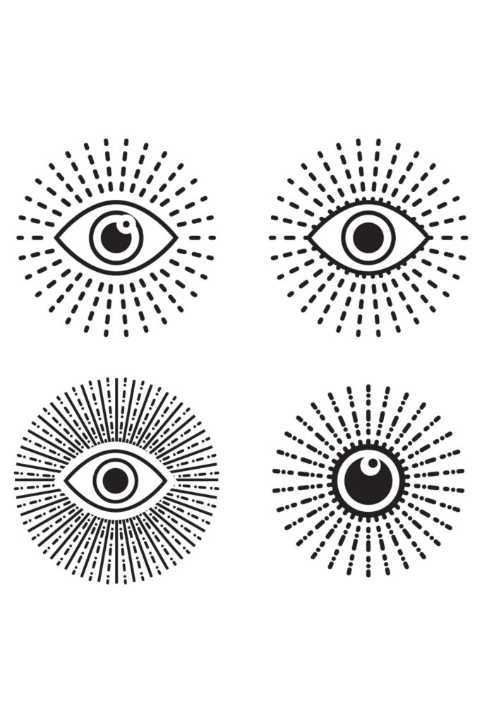 Abstract Vector 4 Eye Logo Bundle. Different Eyes Icon Set. - MasterBundles