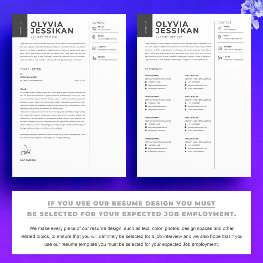 Content Writter Resume Template | Professional CV Template Design - MasterBundles