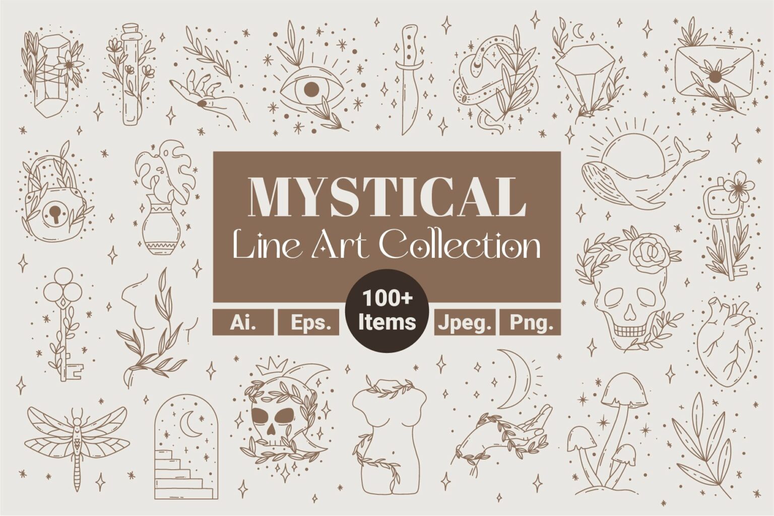 Mystical Line Art Collection – MasterBundles