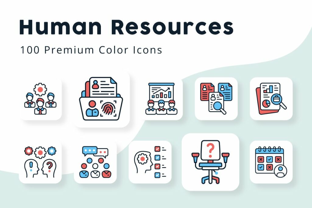 Human Resources Minimal Color Icons – MasterBundles