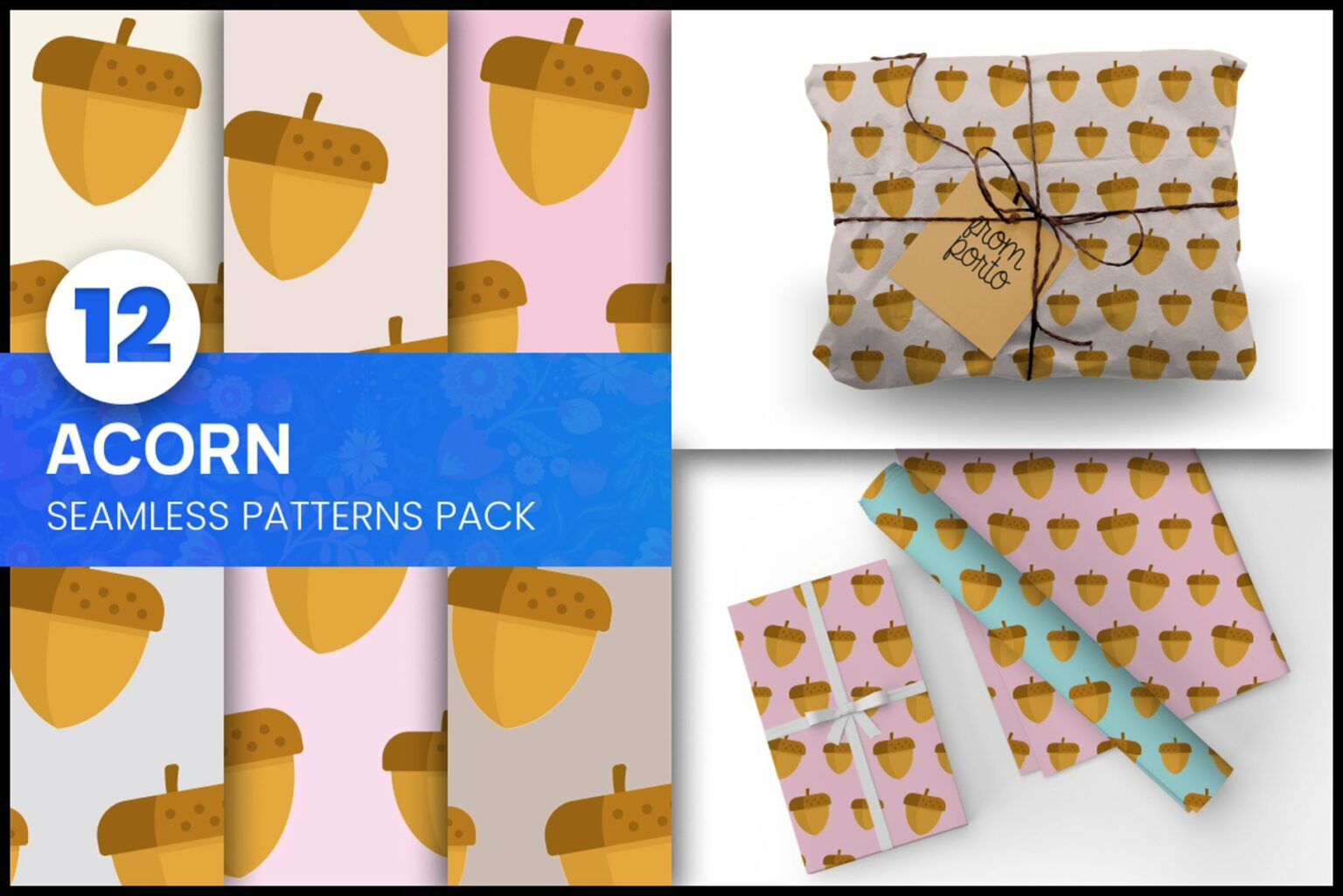 Acorn Seamless Patterns – MasterBundles