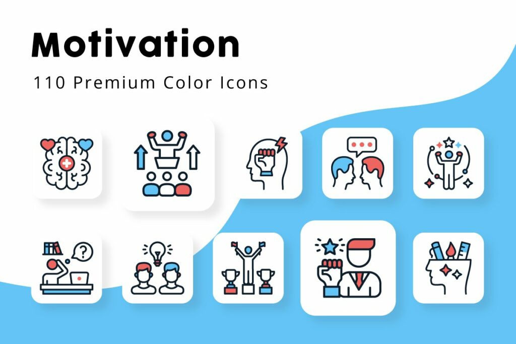 Motivation Minimal Color Icons – MasterBundles