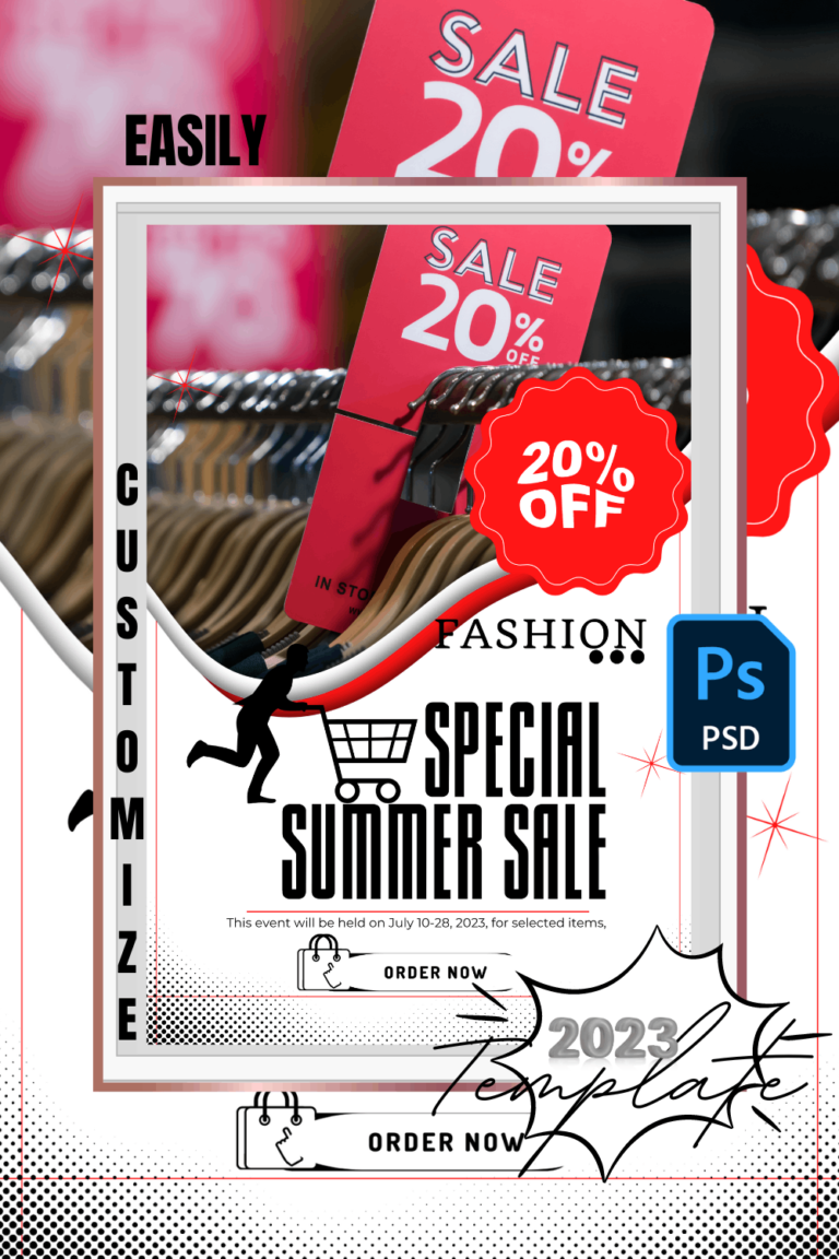 Simple minimalist clothing business promotional flyer poster design ...