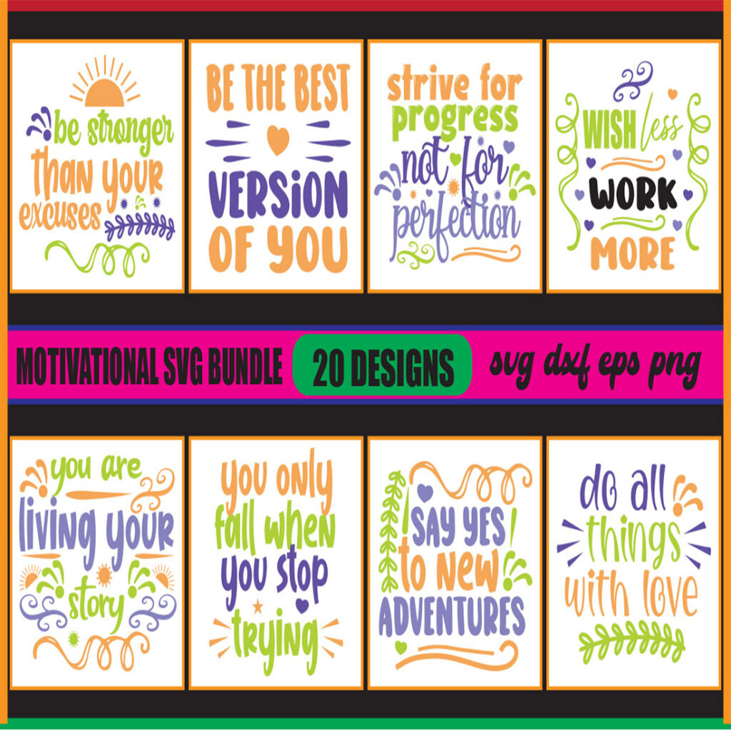 20 Motivational Svg Bundle - MasterBundles