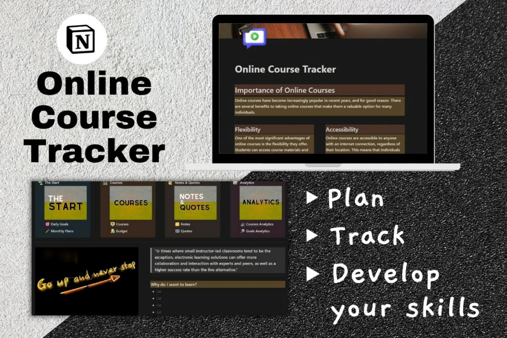 Notion Template Online Course Tracker - MasterBundles