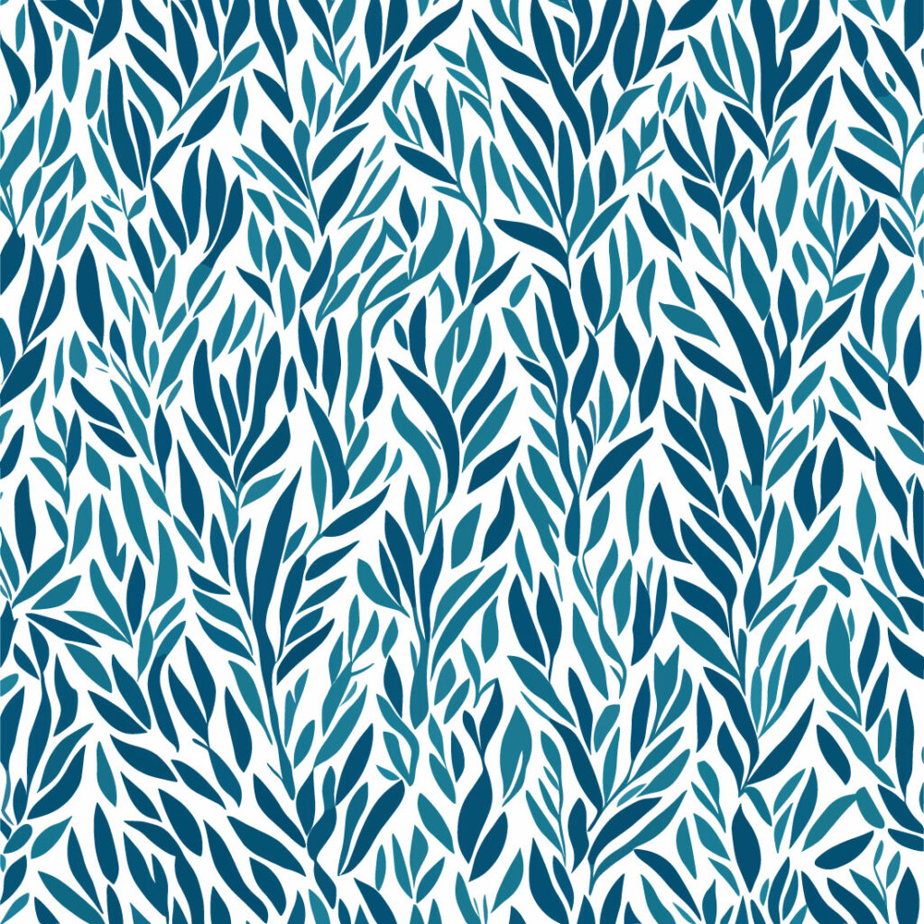 Seamless patterns with leaves on white background. Vector illustration - MasterBundles
