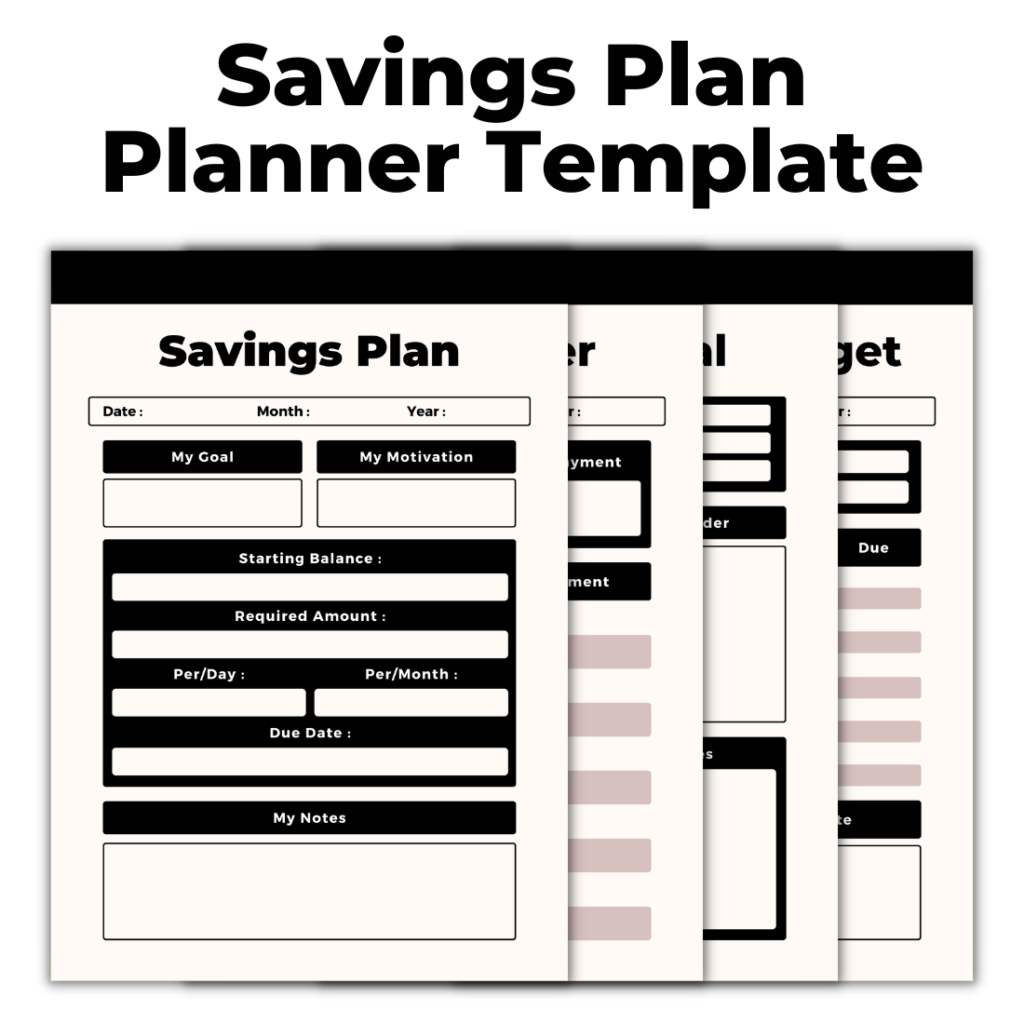 Savings Plan Planner Canva Template - MasterBundles