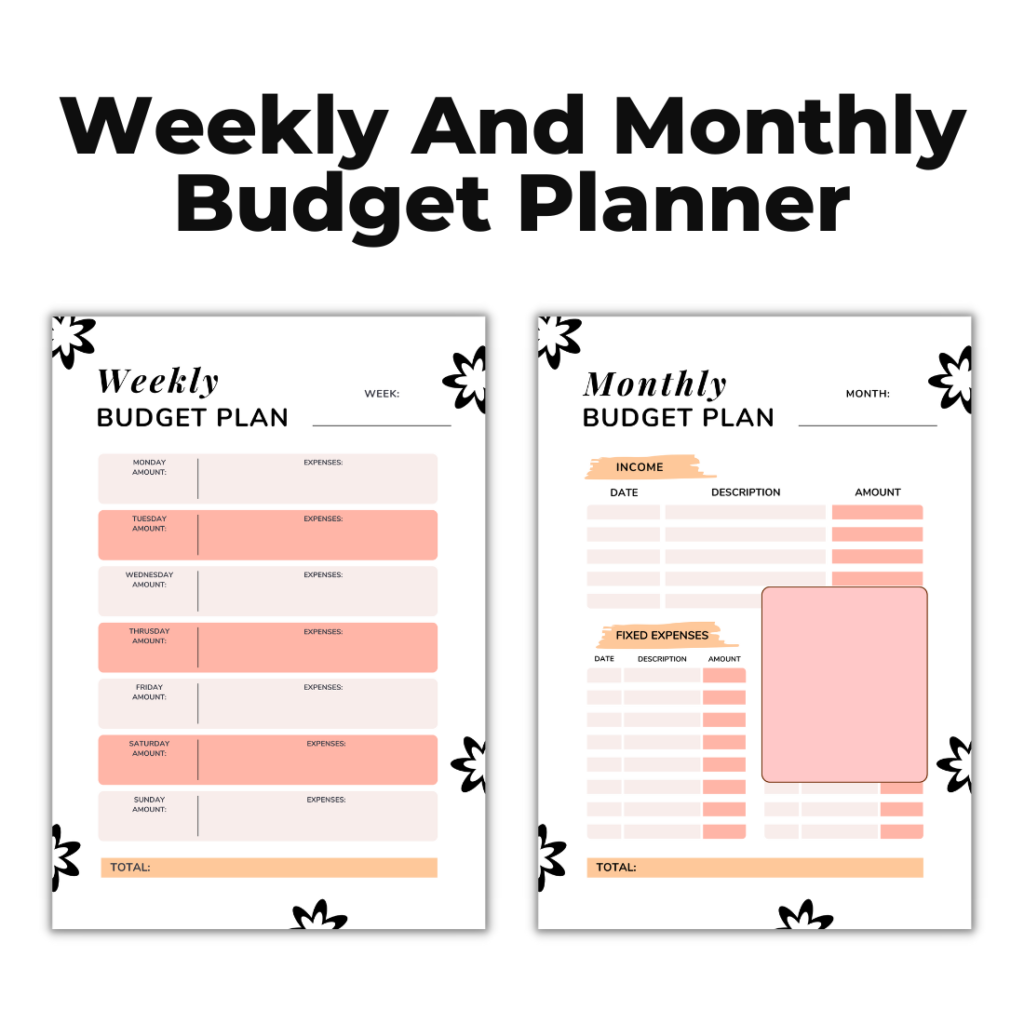 Weekly and Monthly Budget Planner - MasterBundles