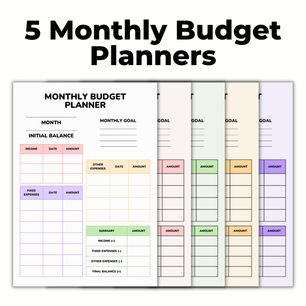 5 Monthly Budget Planners Template - MasterBundles