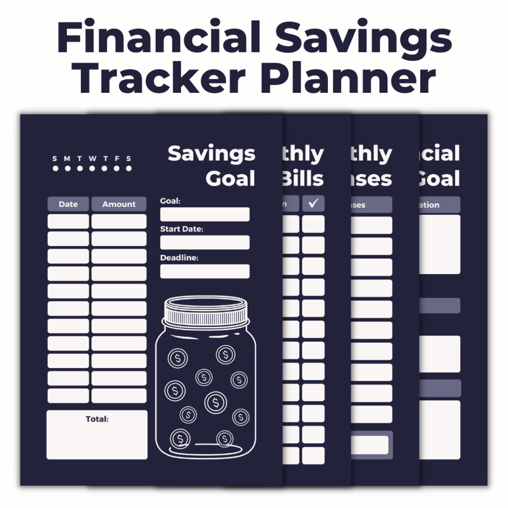 Financial Savings Tracker Planner Template - MasterBundles