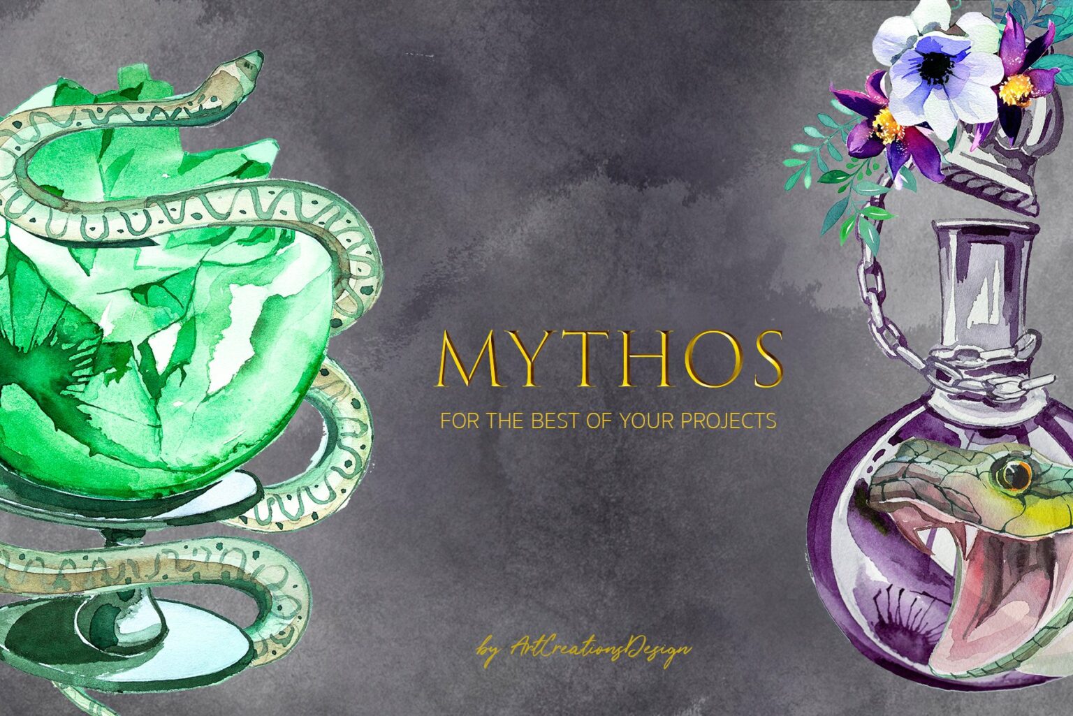 Watercolor Mythos Clipart Set – MasterBundles