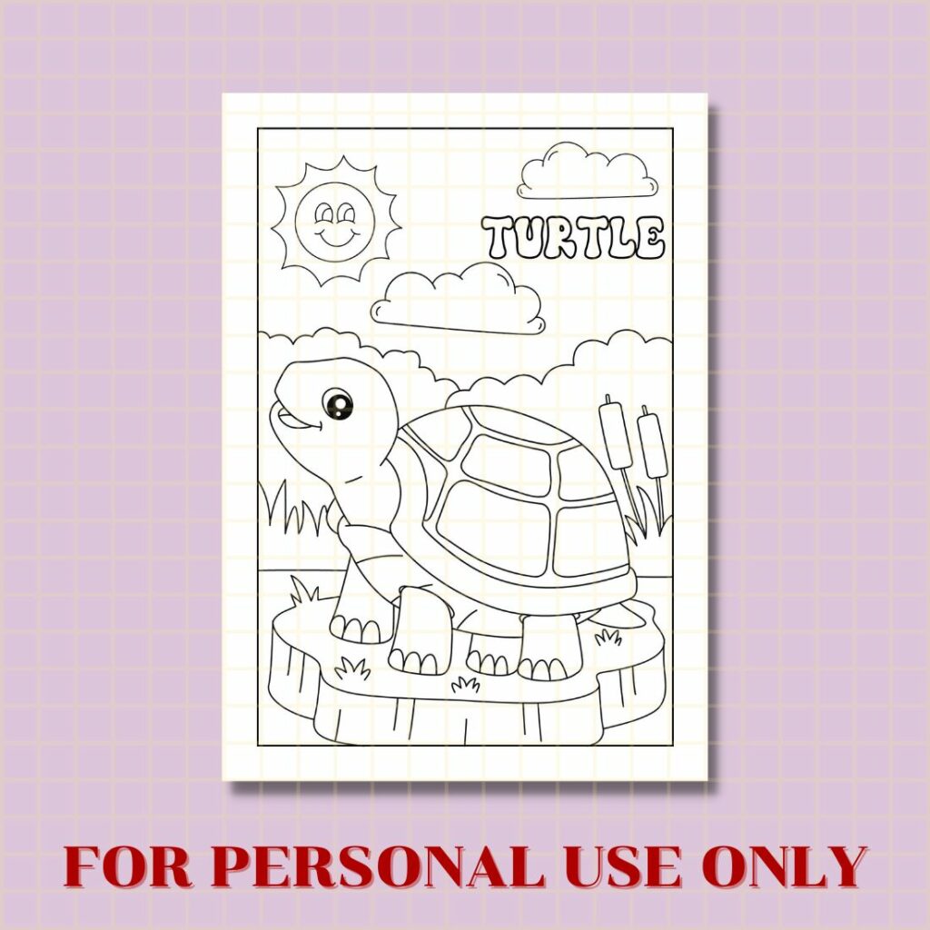 FREE TURTLE COLORING PAGE - MasterBundles