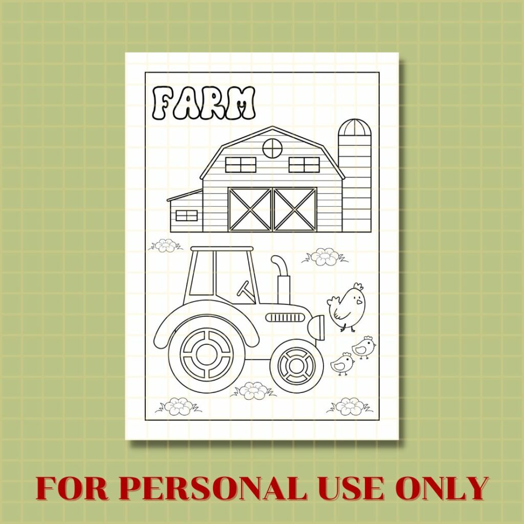 FREE FARM COLORING PAGE - MasterBundles
