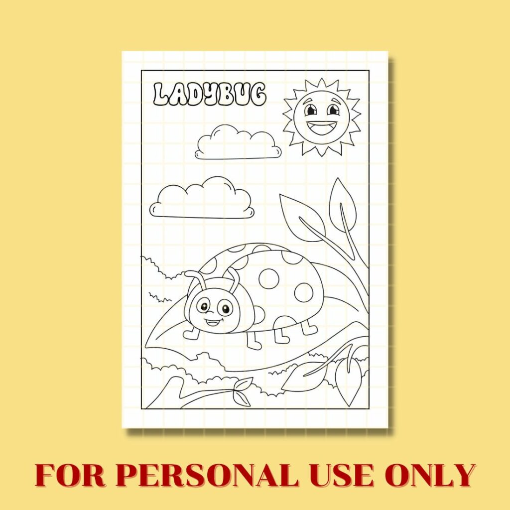 FREE LADYBUG COLORING PAGE - MasterBundles