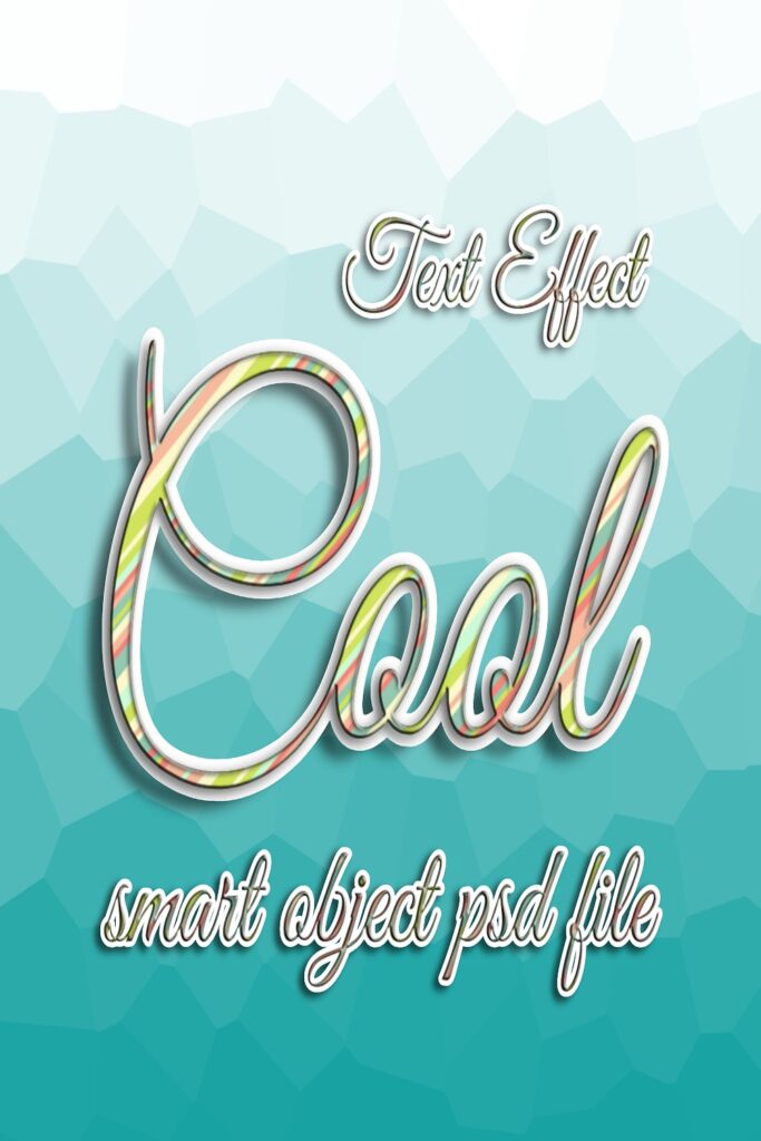 cool text effect with polygon green background - MasterBundles