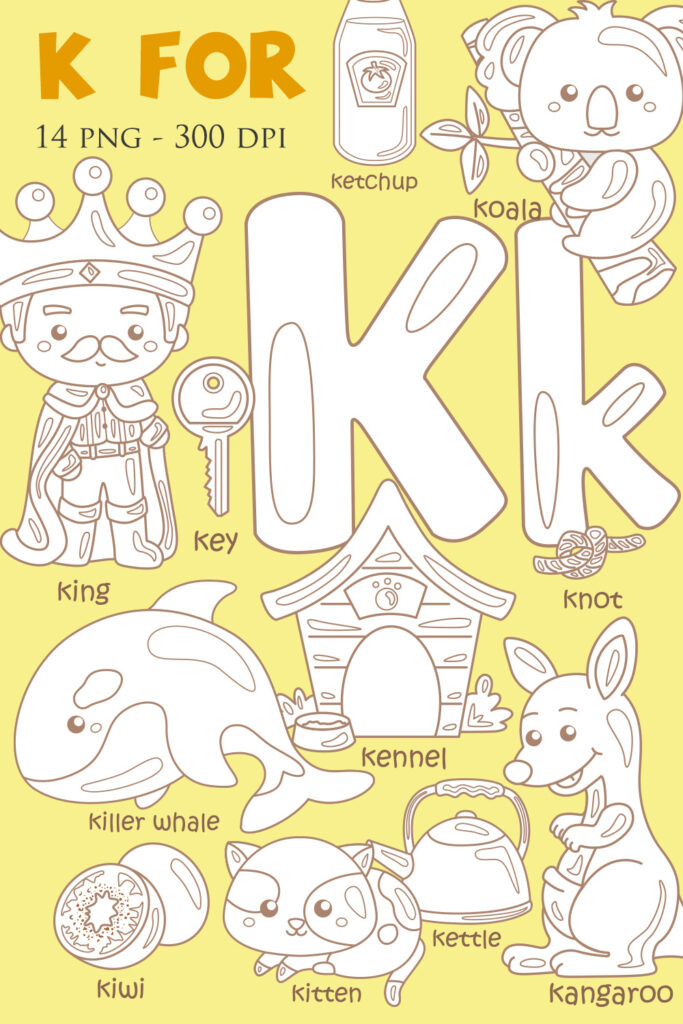 Alphabet K For Vocabulary School Letter Reading Writing Font Study ...