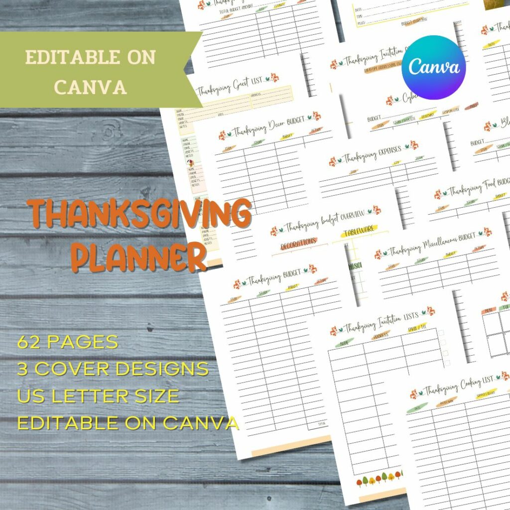 Thanksgiving Planner - Canva Template - MasterBundles