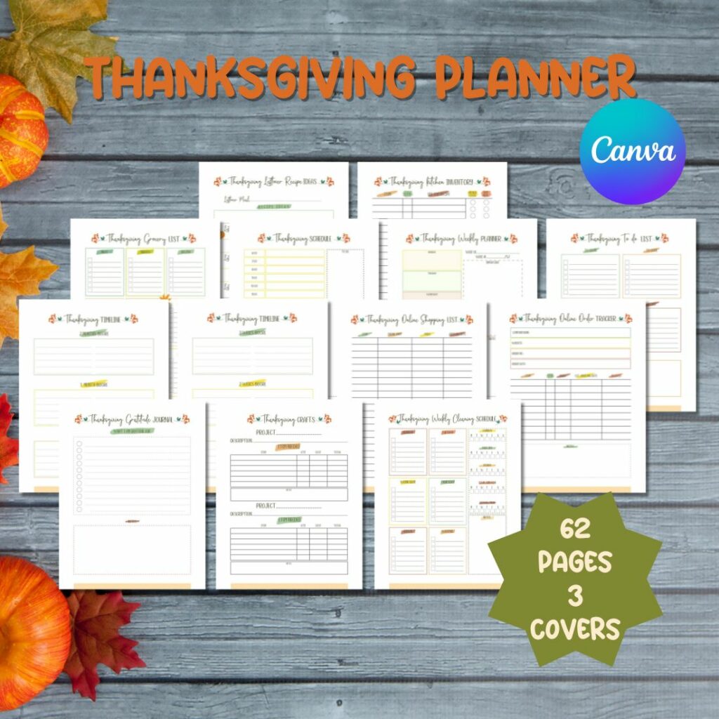 Thanksgiving Planner - Canva Template - MasterBundles