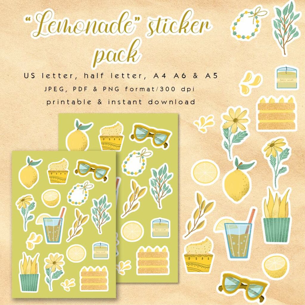 Lemonade sticker pack - MasterBundles