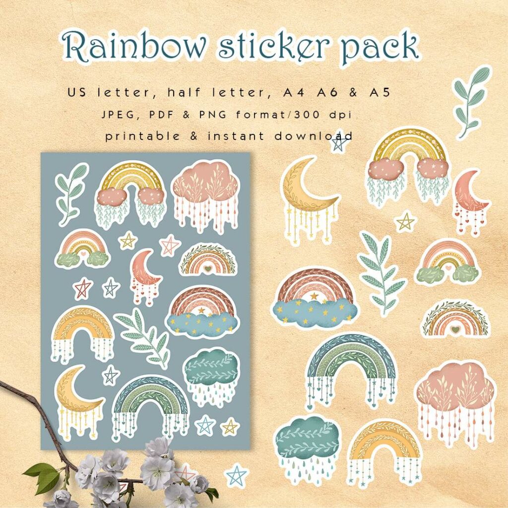 Rainbow sticker pack - MasterBundles