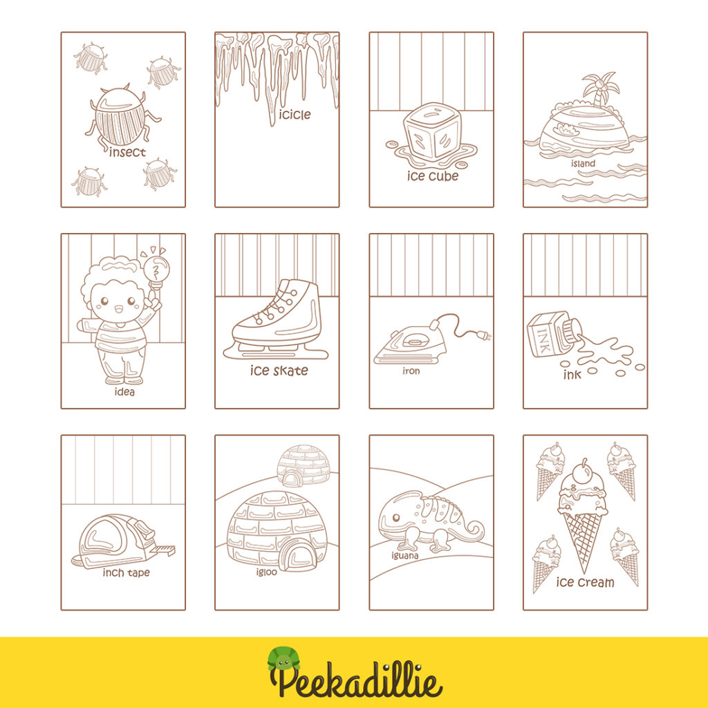 Alphabet I For Vocabulary School Letter Reading Writing Font Study ...