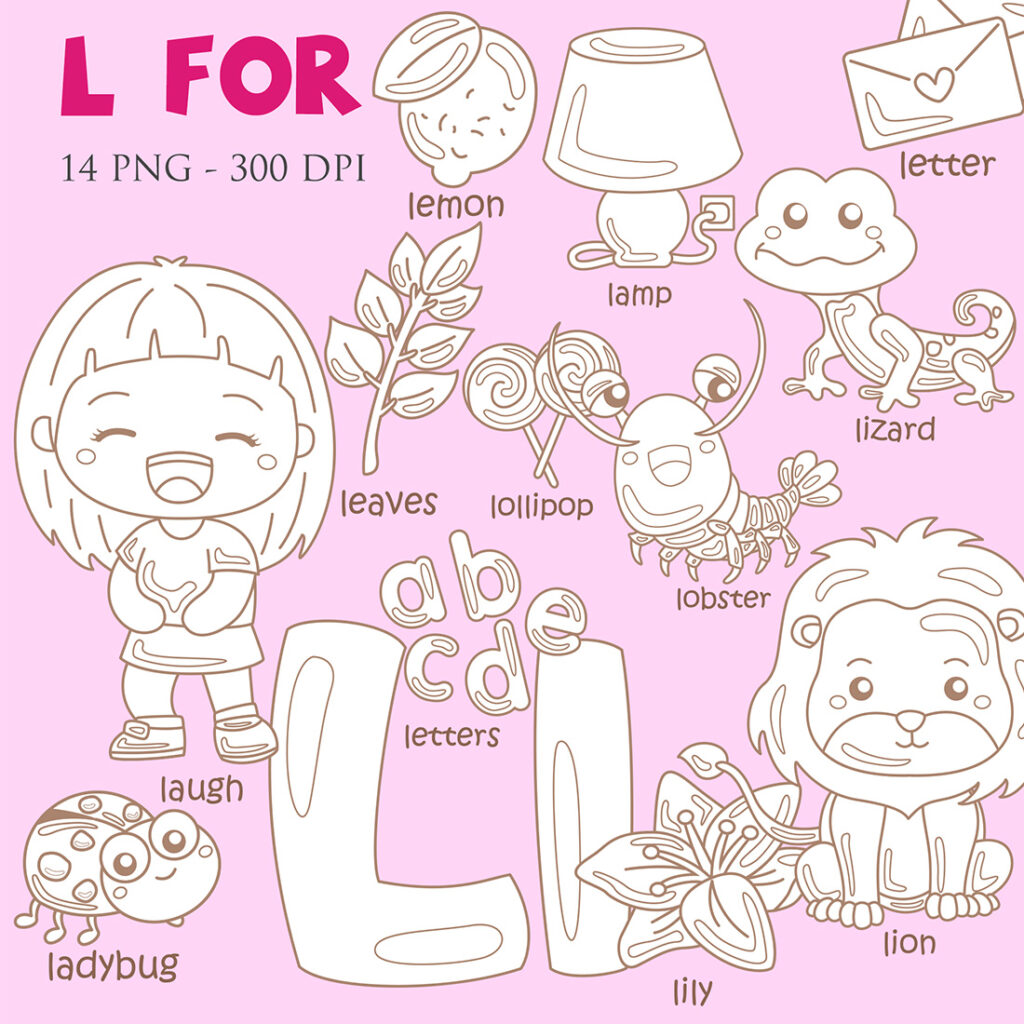 Alphabet L For Vocabulary School Letter Reading Writing Font Study ...