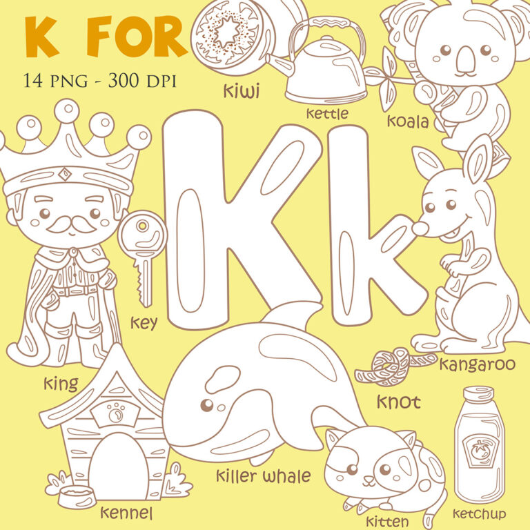 Alphabet K For Vocabulary School Letter Reading Writing Font Study ...
