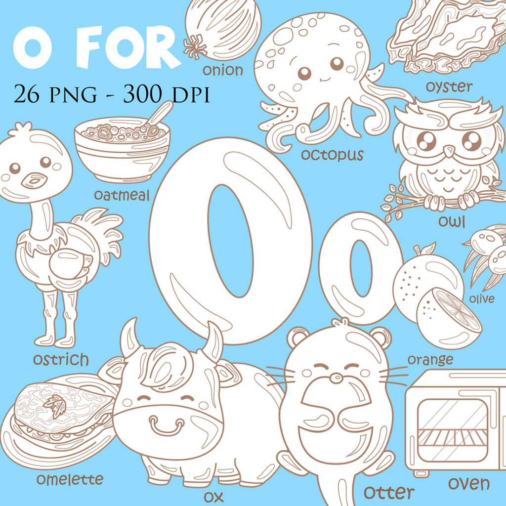 Alphabet O For Vocabulary School Letter Reading Writing Font Study ...