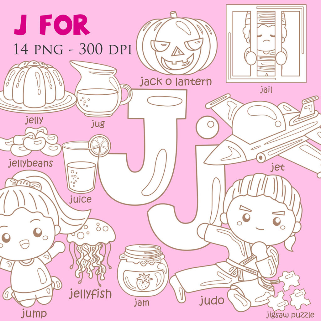 Alphabet J For Vocabulary School Letter Reading Writing Font Study ...