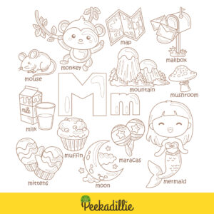 Alphabet M For Vocabulary School Letter Reading Writing Font Study ...