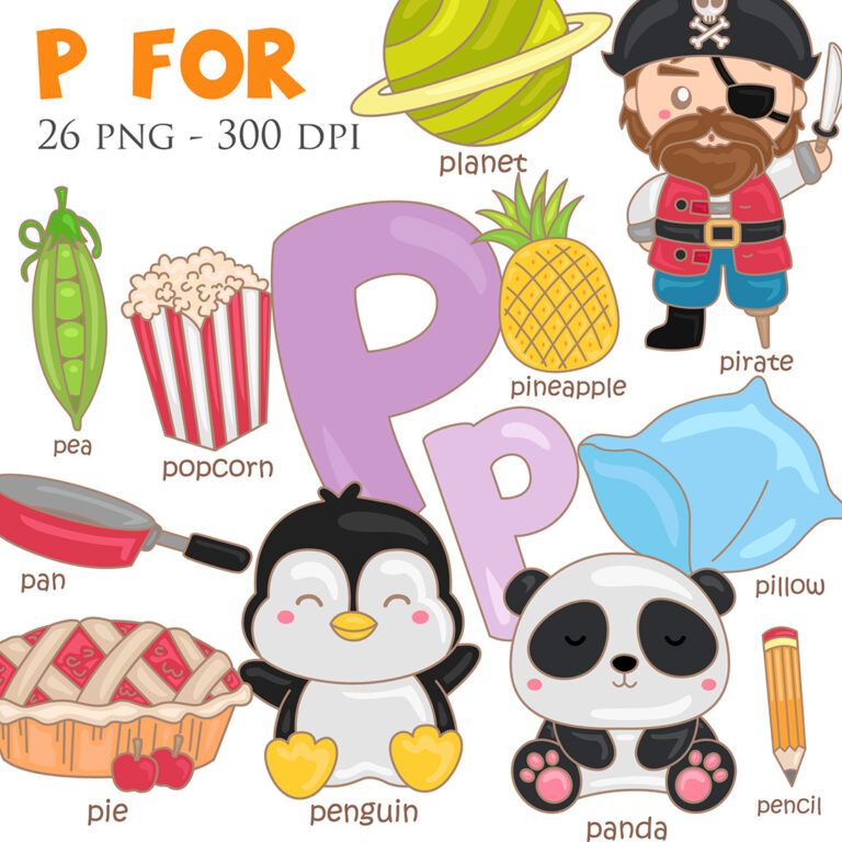 Alphabet P For Vocabulary School Letter Reading Writing Font Study ...