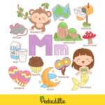 Alphabet M For Vocabulary School Letter Reading Writing Font Study ...