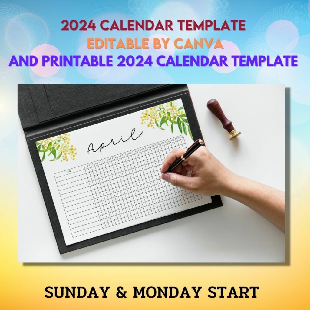 2024 Calendar Template Editable by Canva - MasterBundles