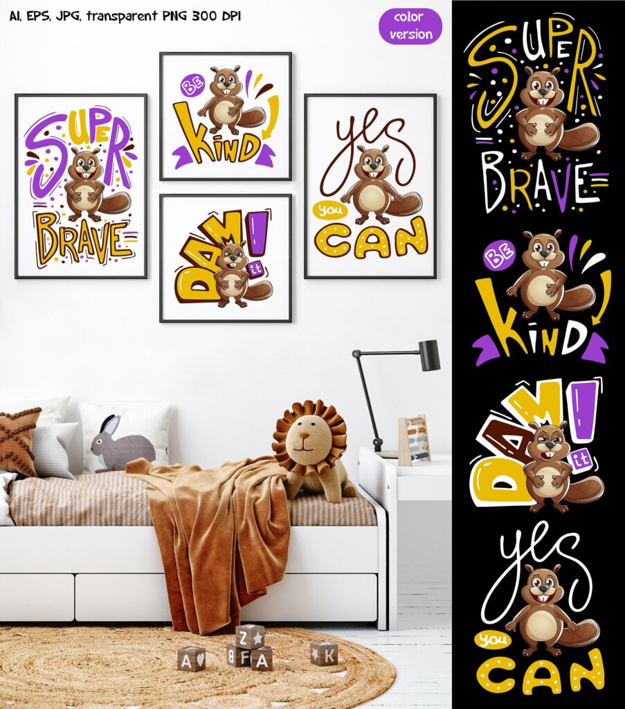 Beaver character creator + lettering – MasterBundles