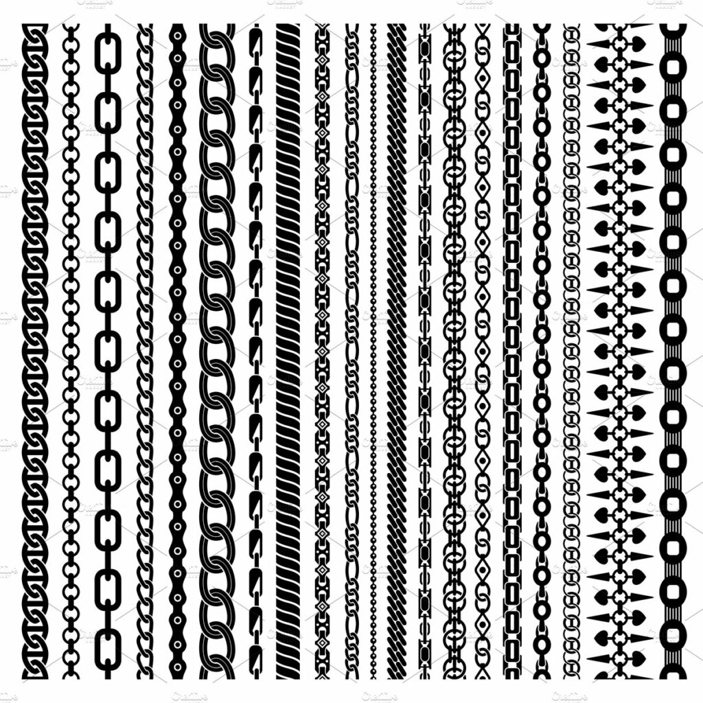 Black vertical chains set – MasterBundles