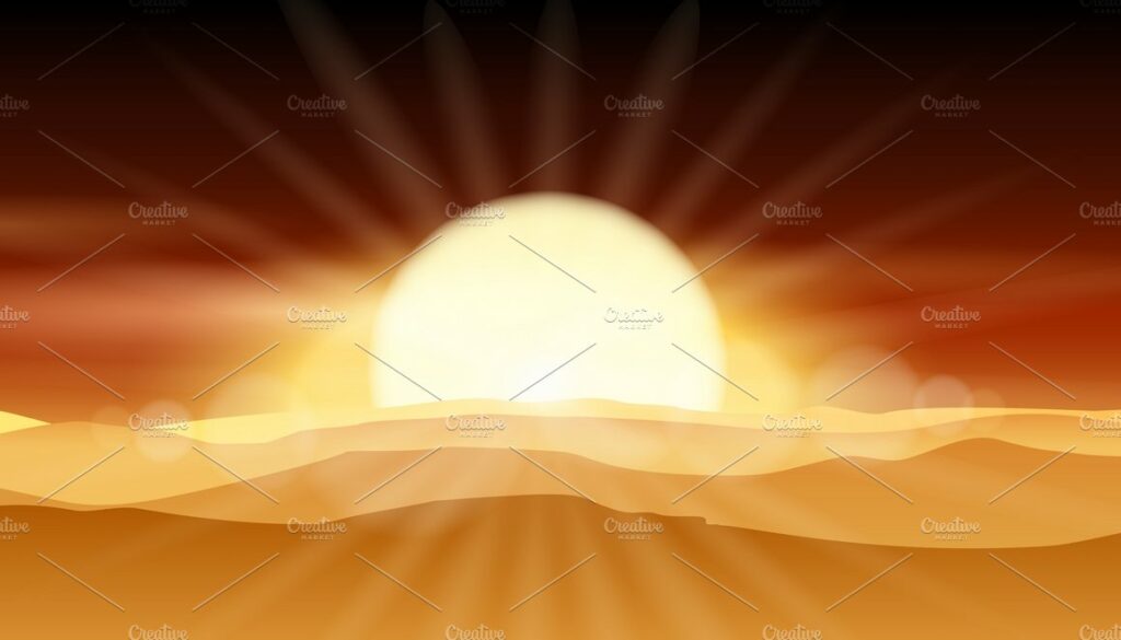 Sunset desert background – MasterBundles